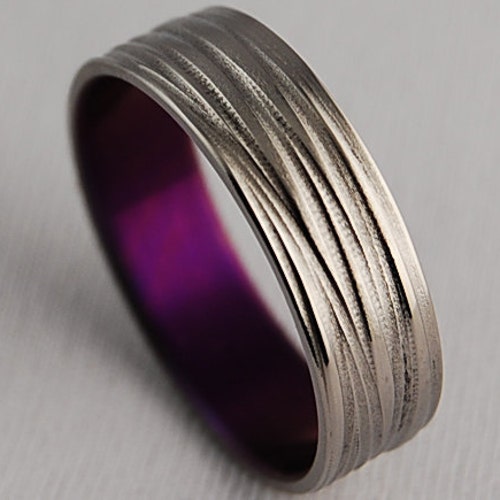 Sphinx Band in Mystic Purple Titanium Ring Wedding Band - Etsy