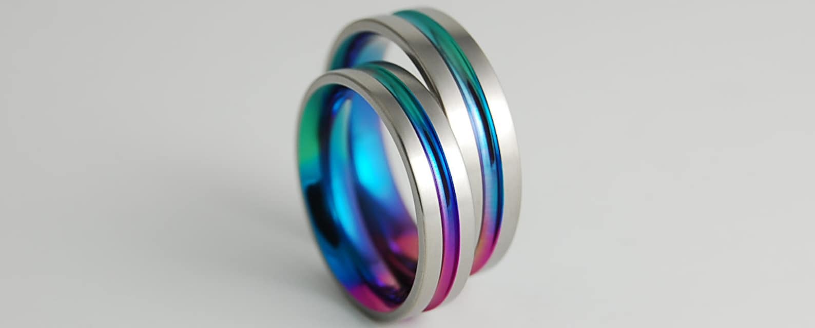 Titanium Ring Set Wedding Band Set Wedding Ring Set His and - Etsy