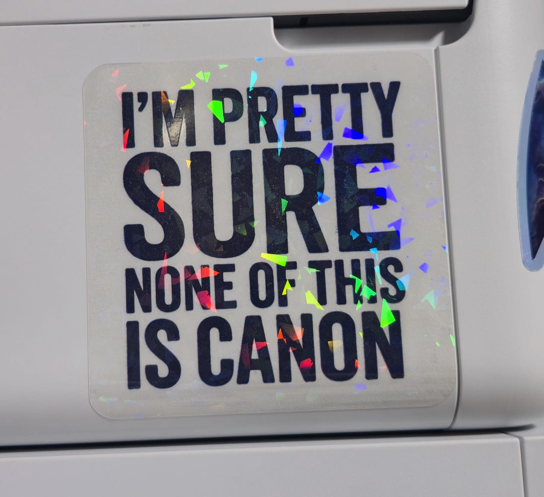 Holographic Transparent Distressed Print Vinyl Sticker - None of This ...