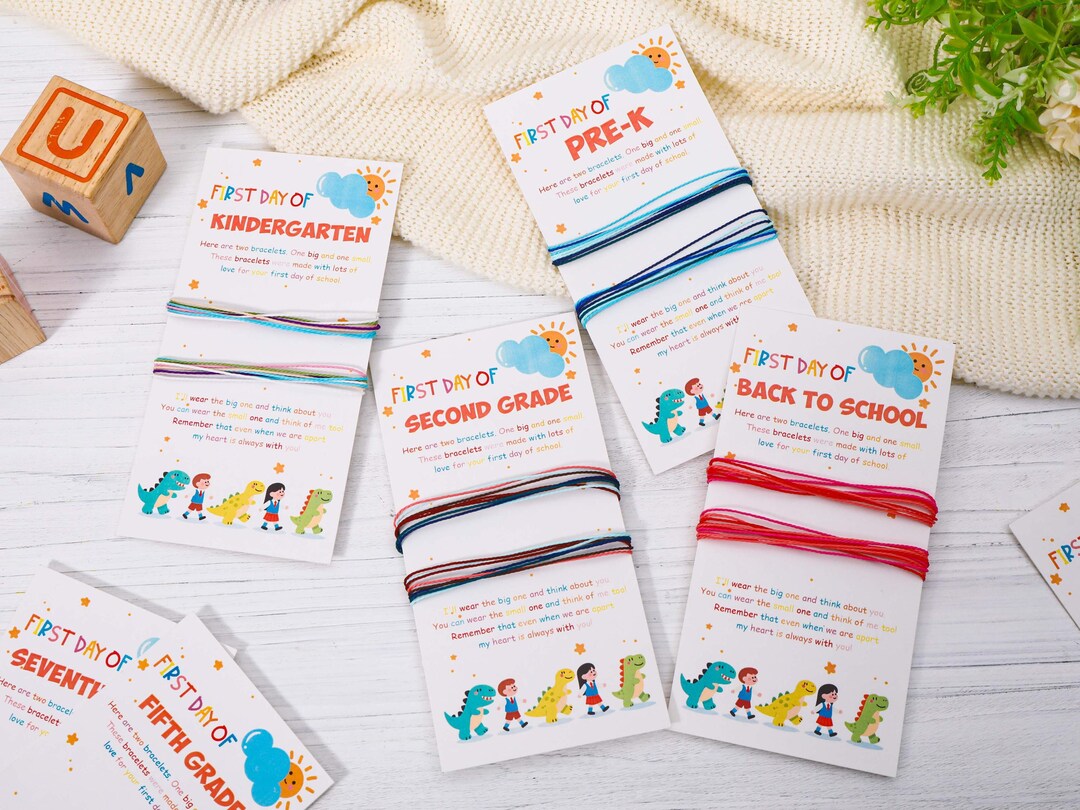 First Day of School Bracelet Set, Back to School Cotton Rope Colorful ...