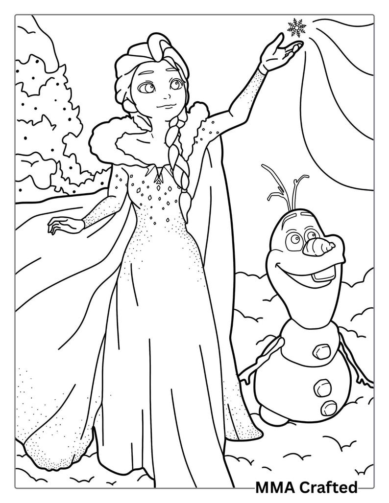 Princess Elsa Coloring Book | Frozen Kids Birthday Party Favor Pages ...
