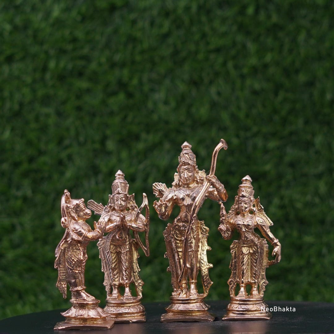 Rama Darbar Panchaloha Idol Set | Handmade Bronze Murti Set of Ramar ...