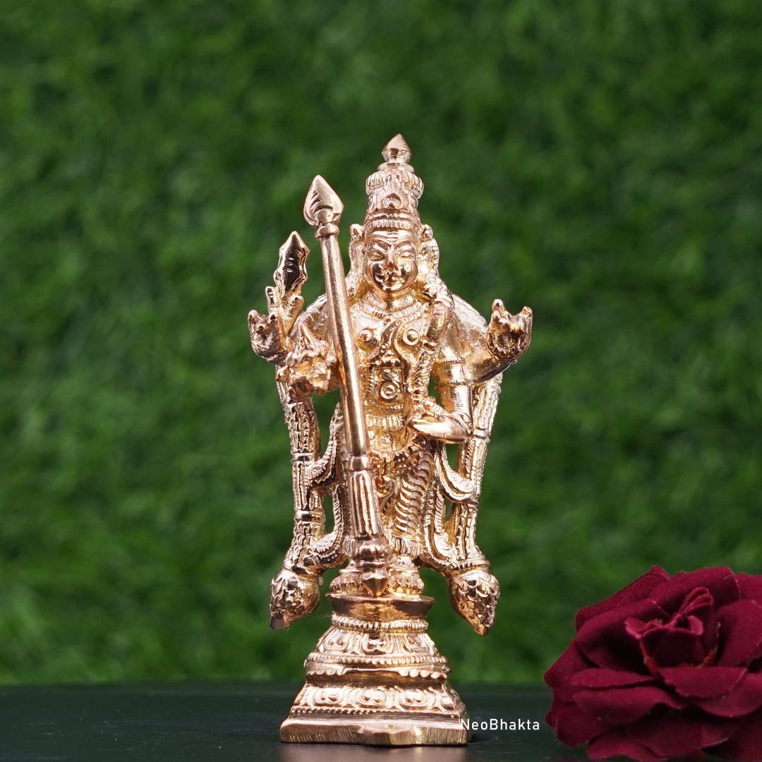 Handmade Thiruchendur Murugan Idol | 10cm Panchaloha Bronze Hindu God ...