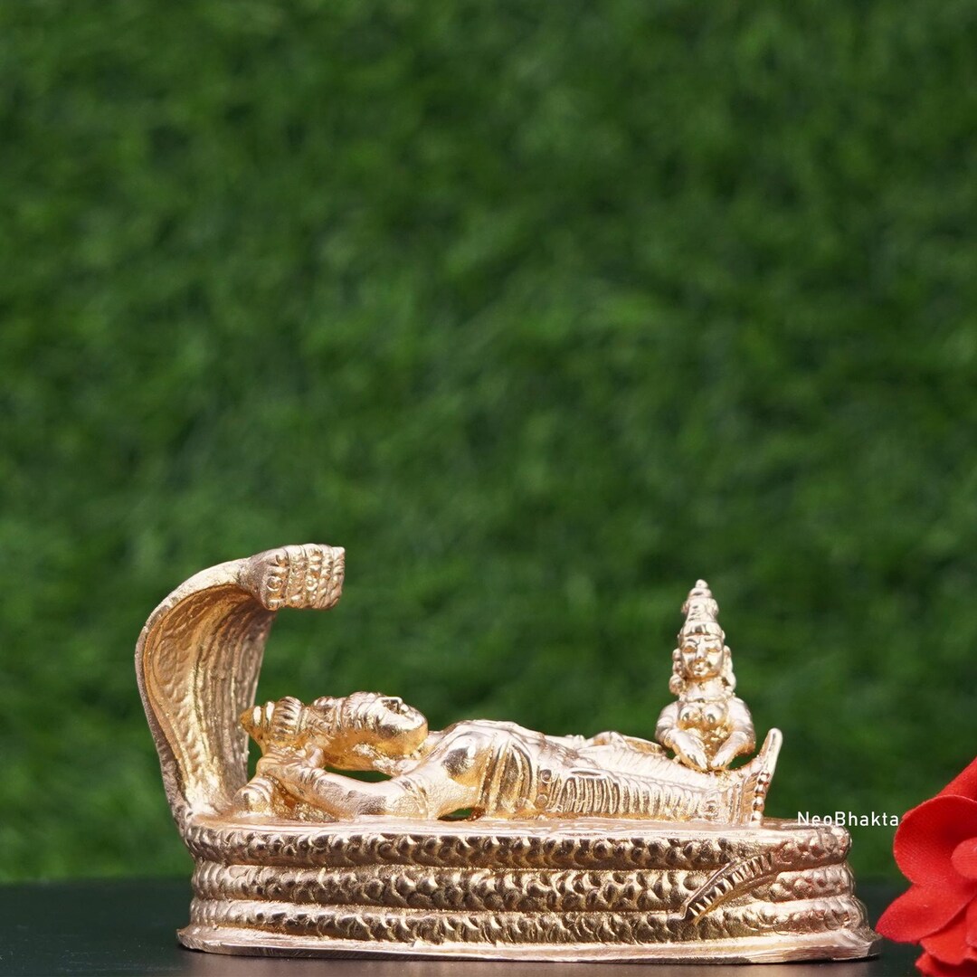 Handmade Ranganathaswamy Idol | 5cm Panchaloha Bronze Hindu God Statue ...
