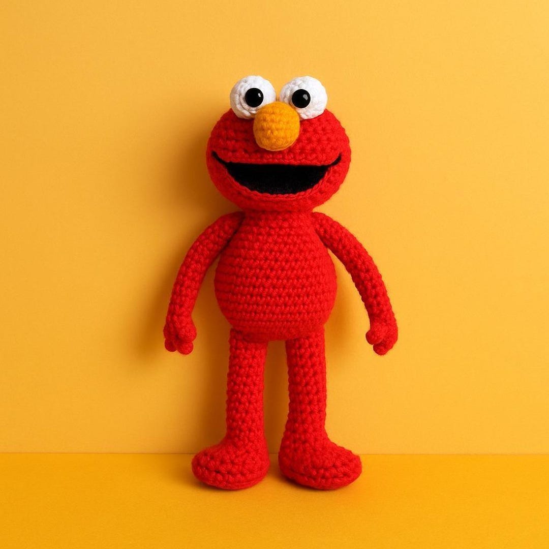 Elmo Amigurumi Crochet Pattern PDF, Kawaii Sesame Street Stuffed Toy ...