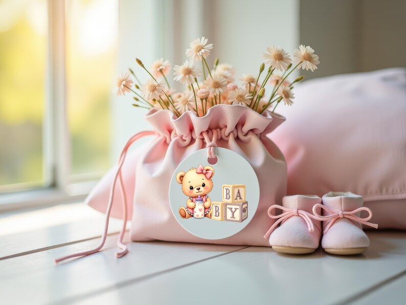 Editable Baby Girl Cupcake Toppers | Teddy Bear Baby Shower Decorations ...