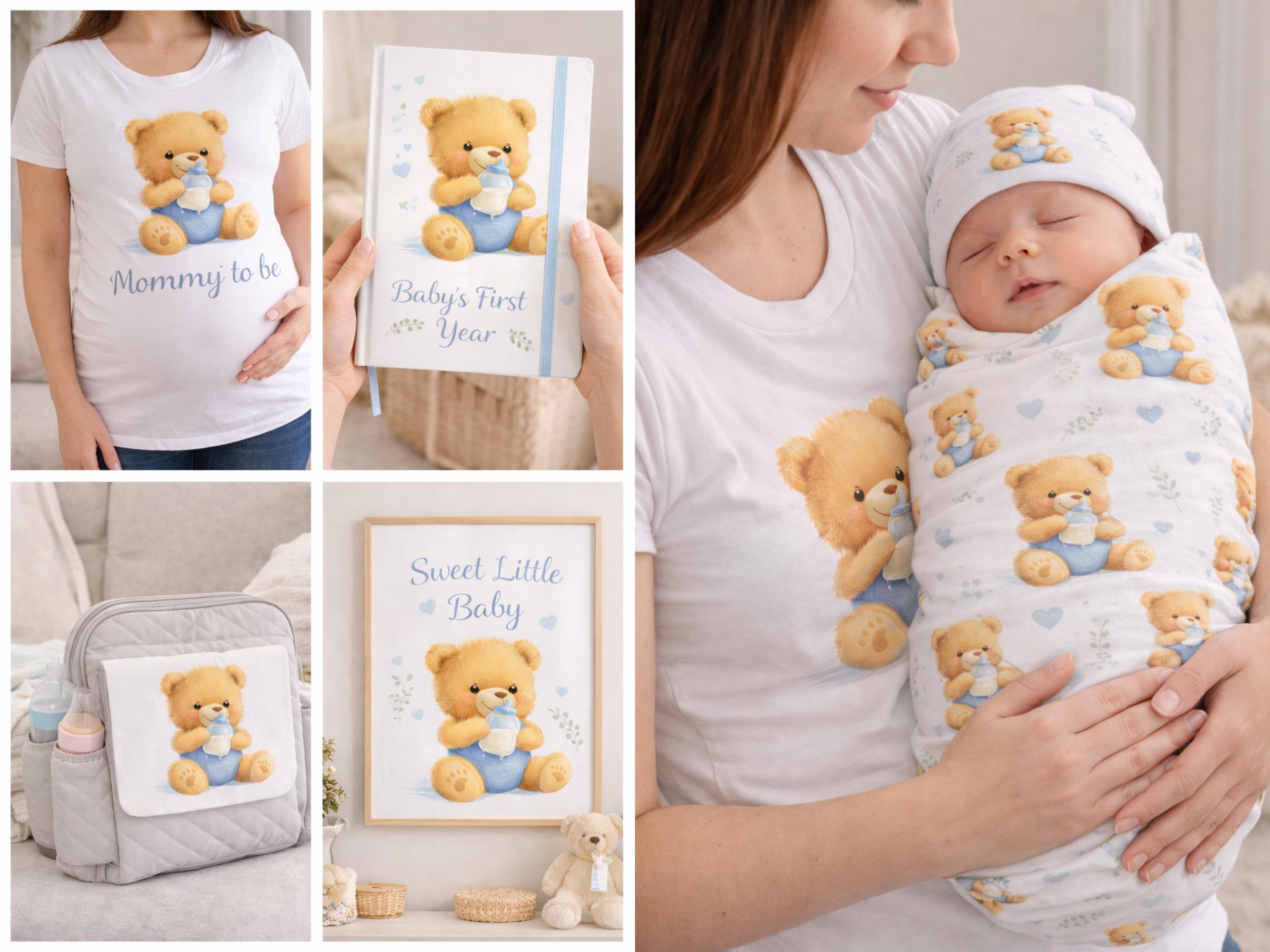 Baby Boy Bear Diaper Raffle Card Template, Teddy Bear Baby Shower Game ...