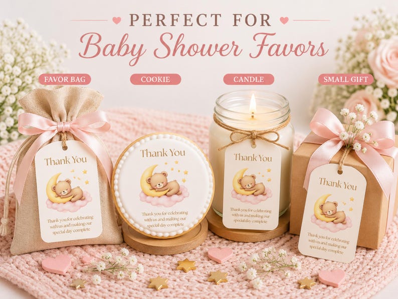 Sleeping Bear Shower Baby Invitation Card Template Editable Canva ...