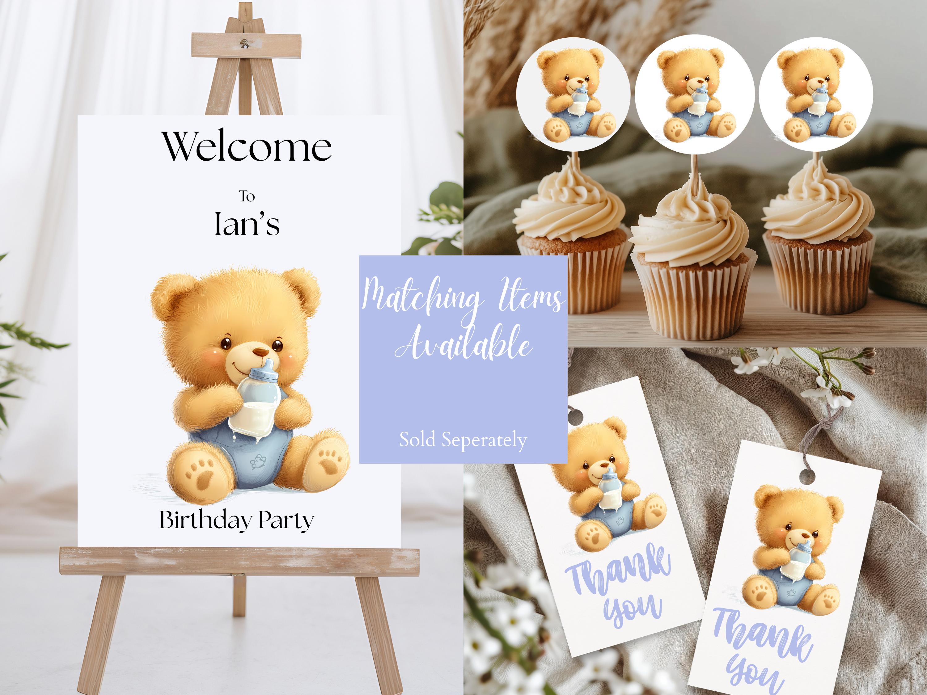 Baby Boy Bear Diaper Raffle Card Template, Teddy Bear Baby Shower Game ...