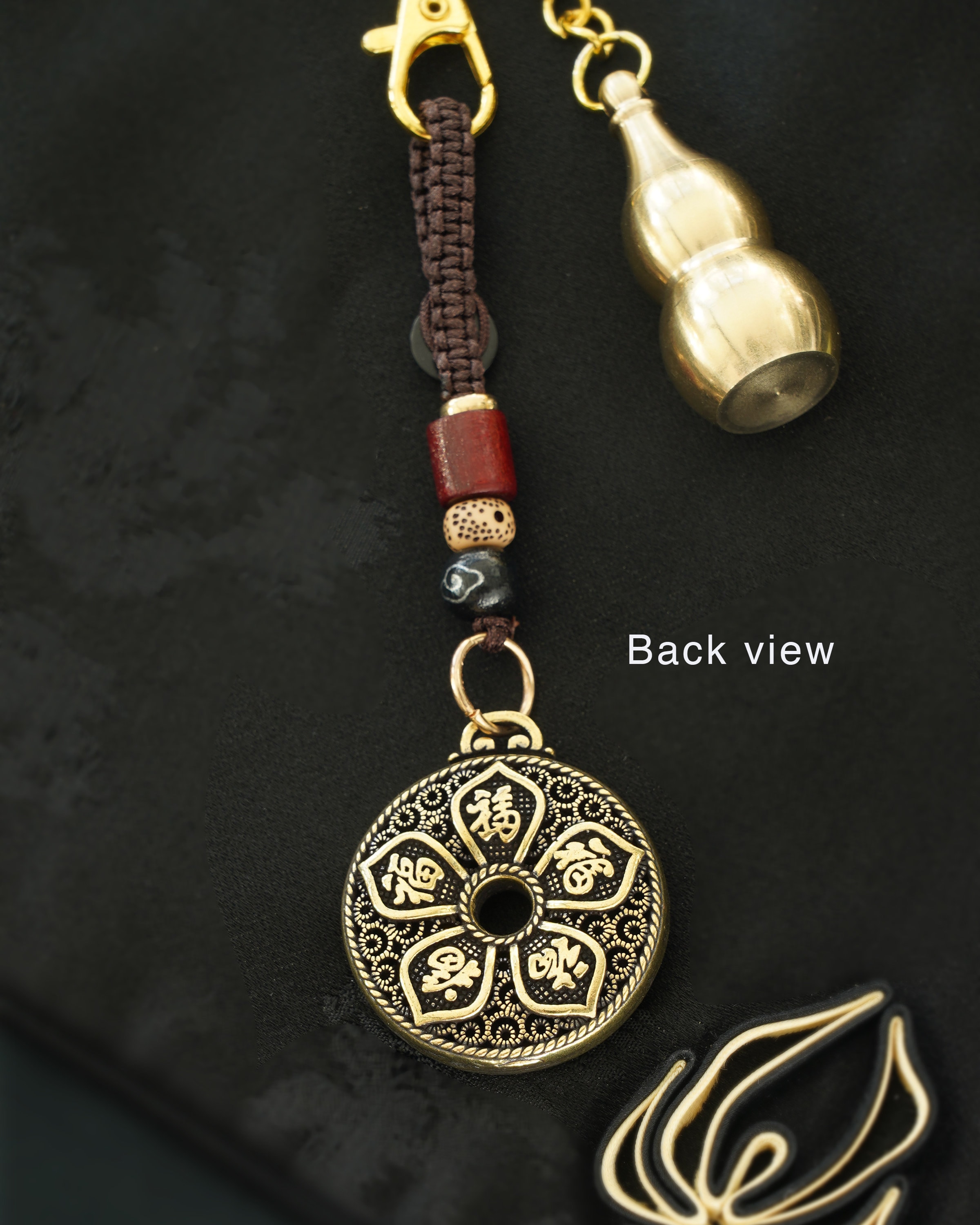 Feng Shui Double Bat Wu Lou Gourd Protection Keychain - Etsy