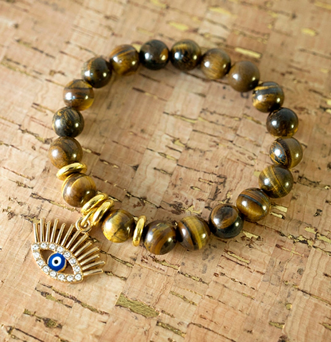 Evil Eye Bracelet, Tiger Eye, Protection and Positive Energy - Etsy