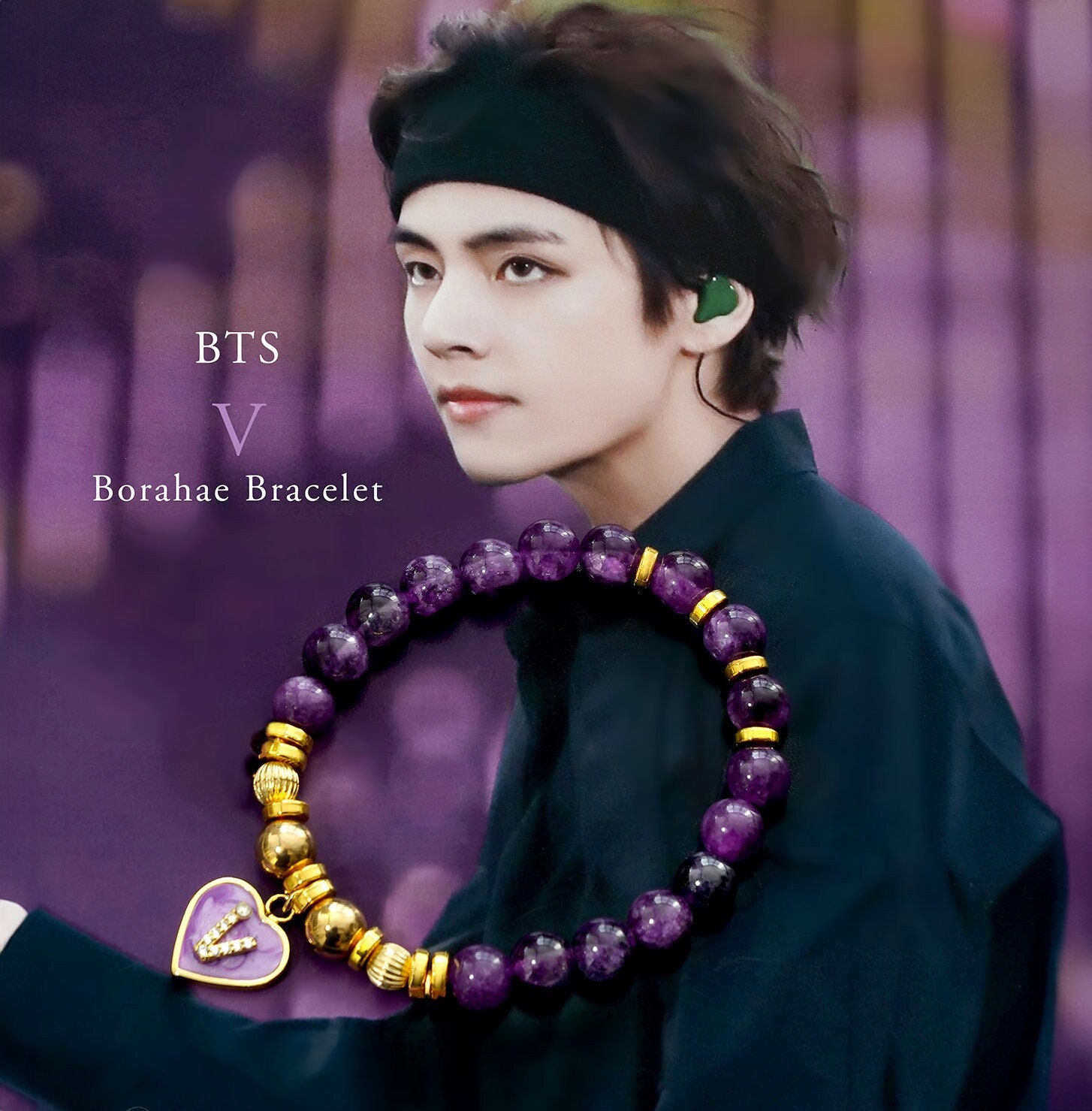 BTS V Borahae Bracelet, Taehyung Inspiration - Etsy