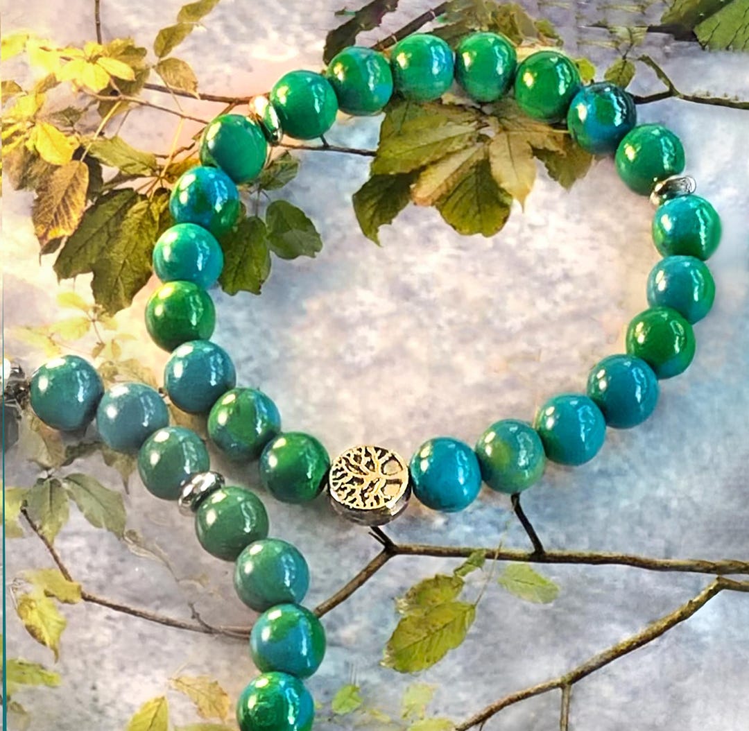 Tree of Life Phoenix Bead Bracelet, Inpirational Healing Stone Jewelry ...