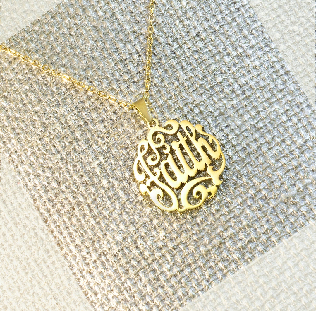 Faith Pendant, Inspirational Message Jewelry - Etsy