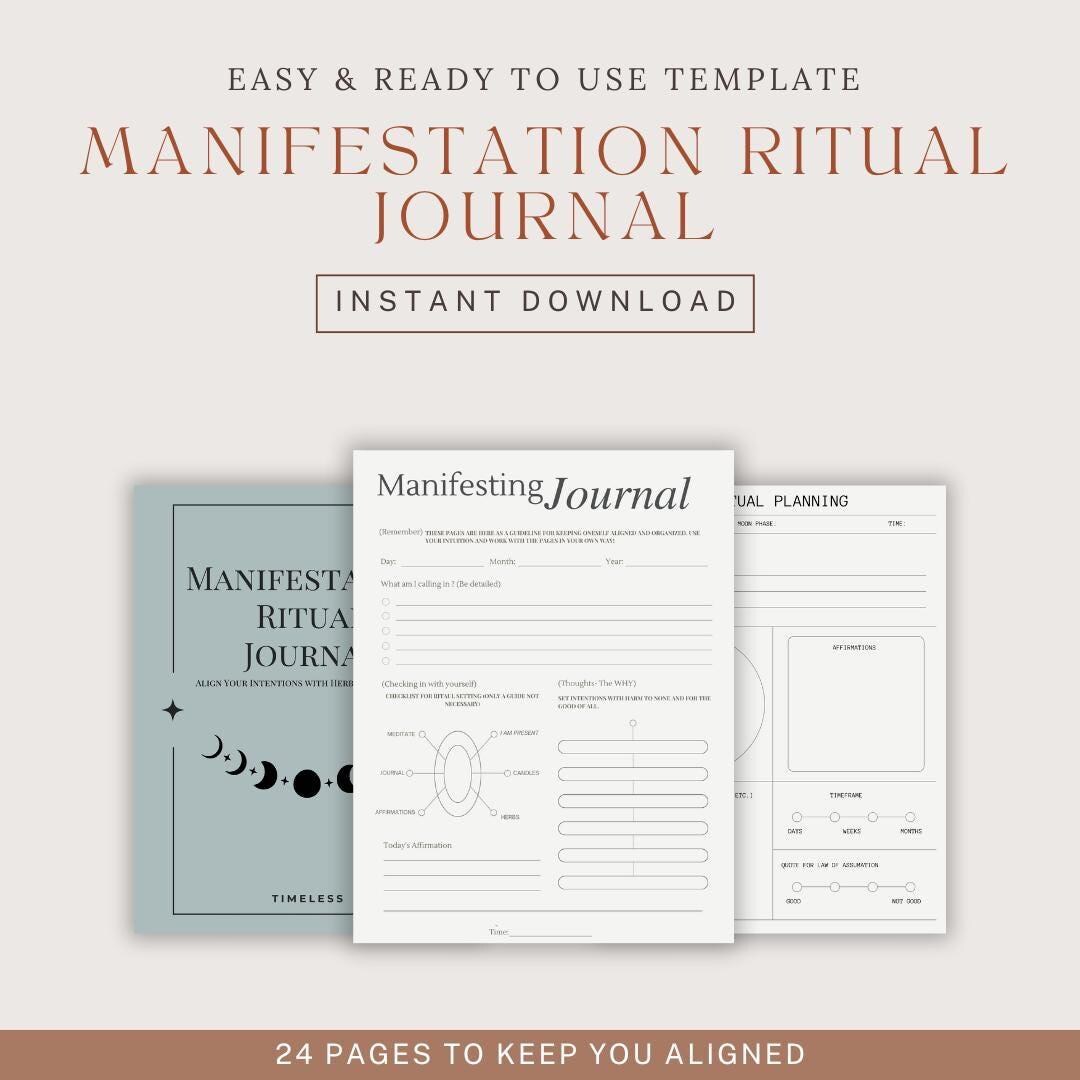 Manifestation Ritual Journal (printable PDF) - Etsy