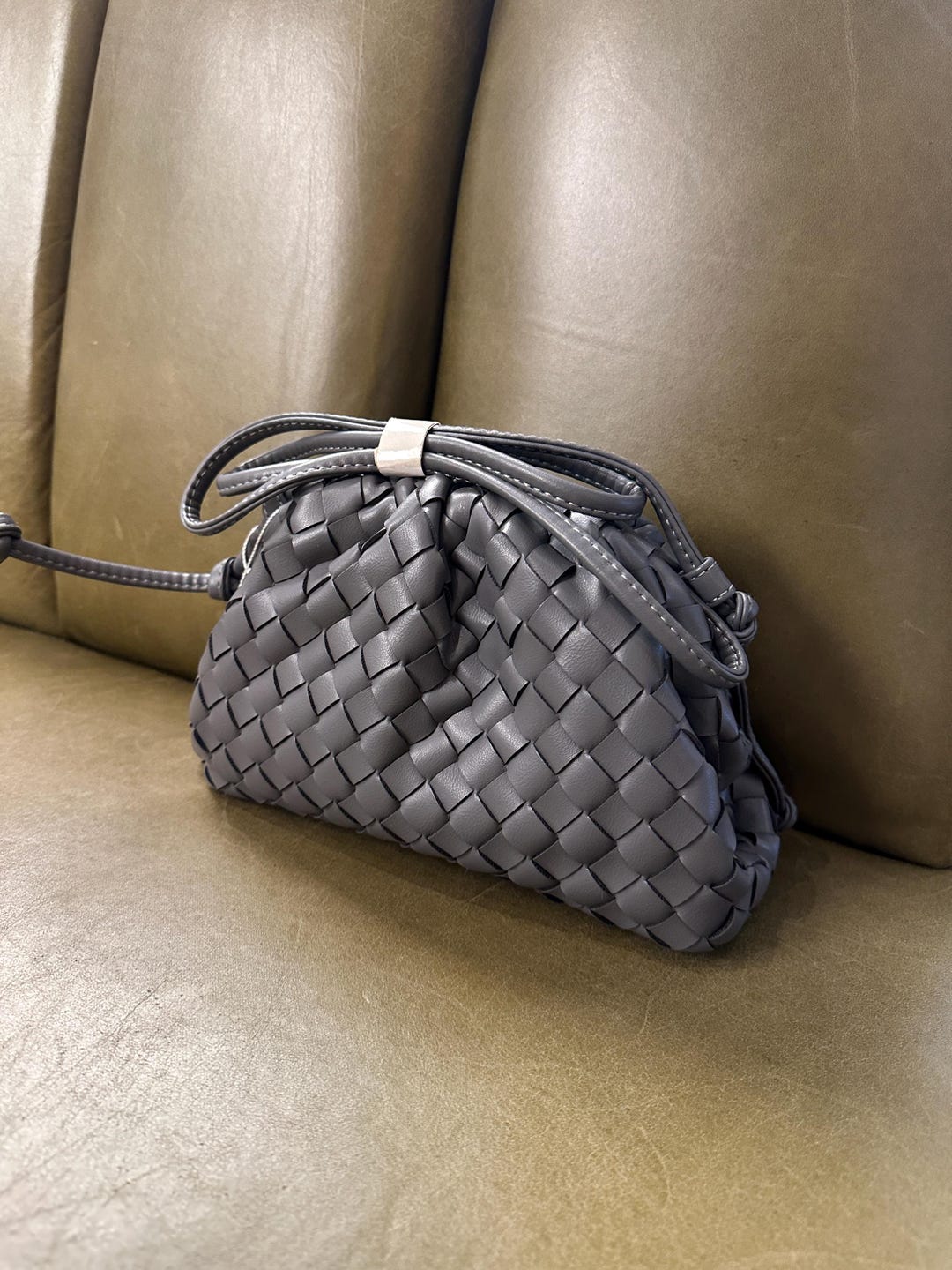 Small Interwoven Clutch, Dumpling Bag, Hobo Leather Bag, Gift for Her ...