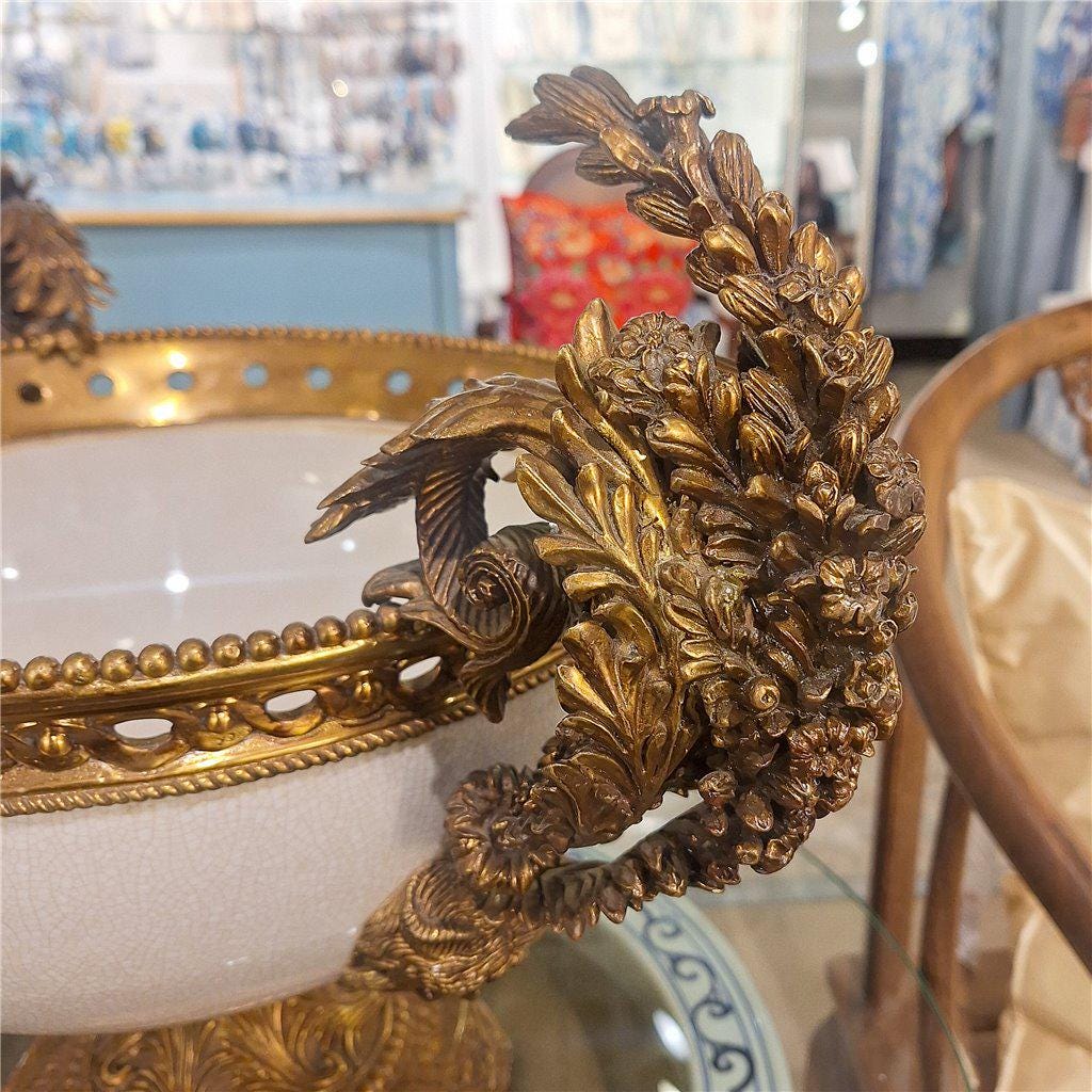 Neoclassical European Large 24" Porcelain Centerpiece With Gilt Bronze ...