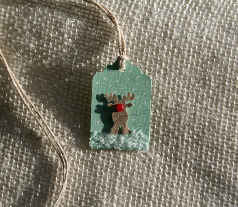 Small Rudolph the Red Nosed Reindeer Mint Green Christmas Holiday Gift ...