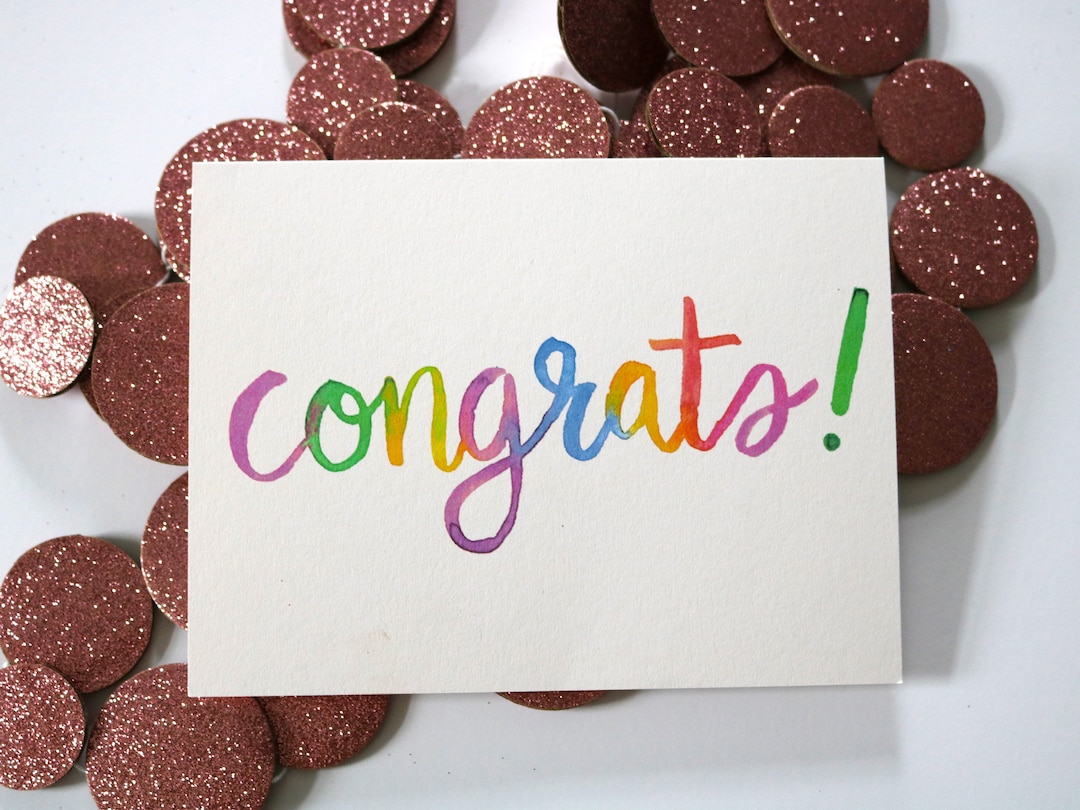 Rainbow Congrats Blank Greeting Card | Congratulations Rainbow ...