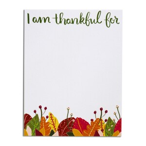 Illustrated Fall Floral I Am Thankful for Flat Notecard Set | Blank ...