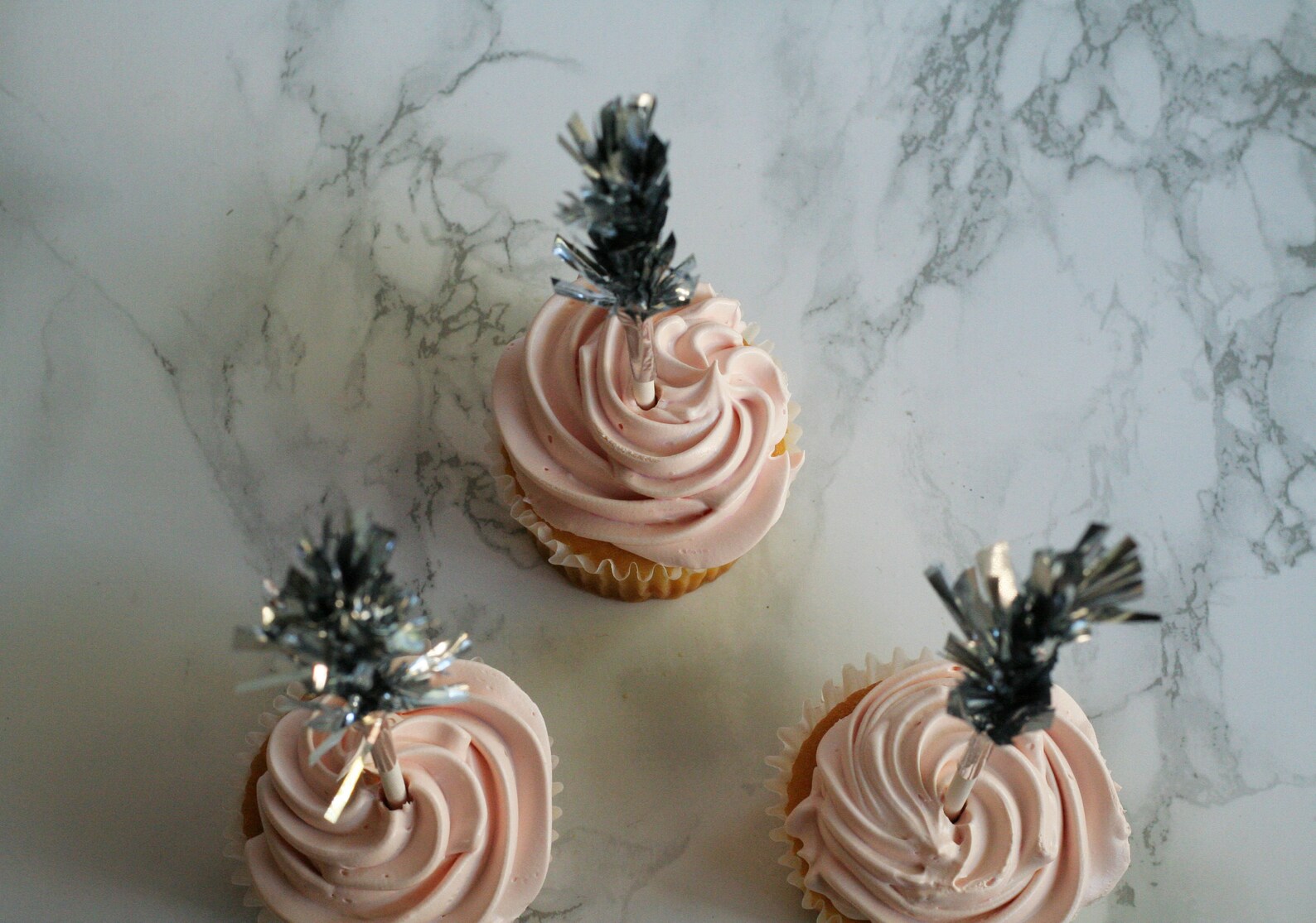 Silver Metallic Foil Fringe Cupcake or Cake Toppers | Party Decoration ...