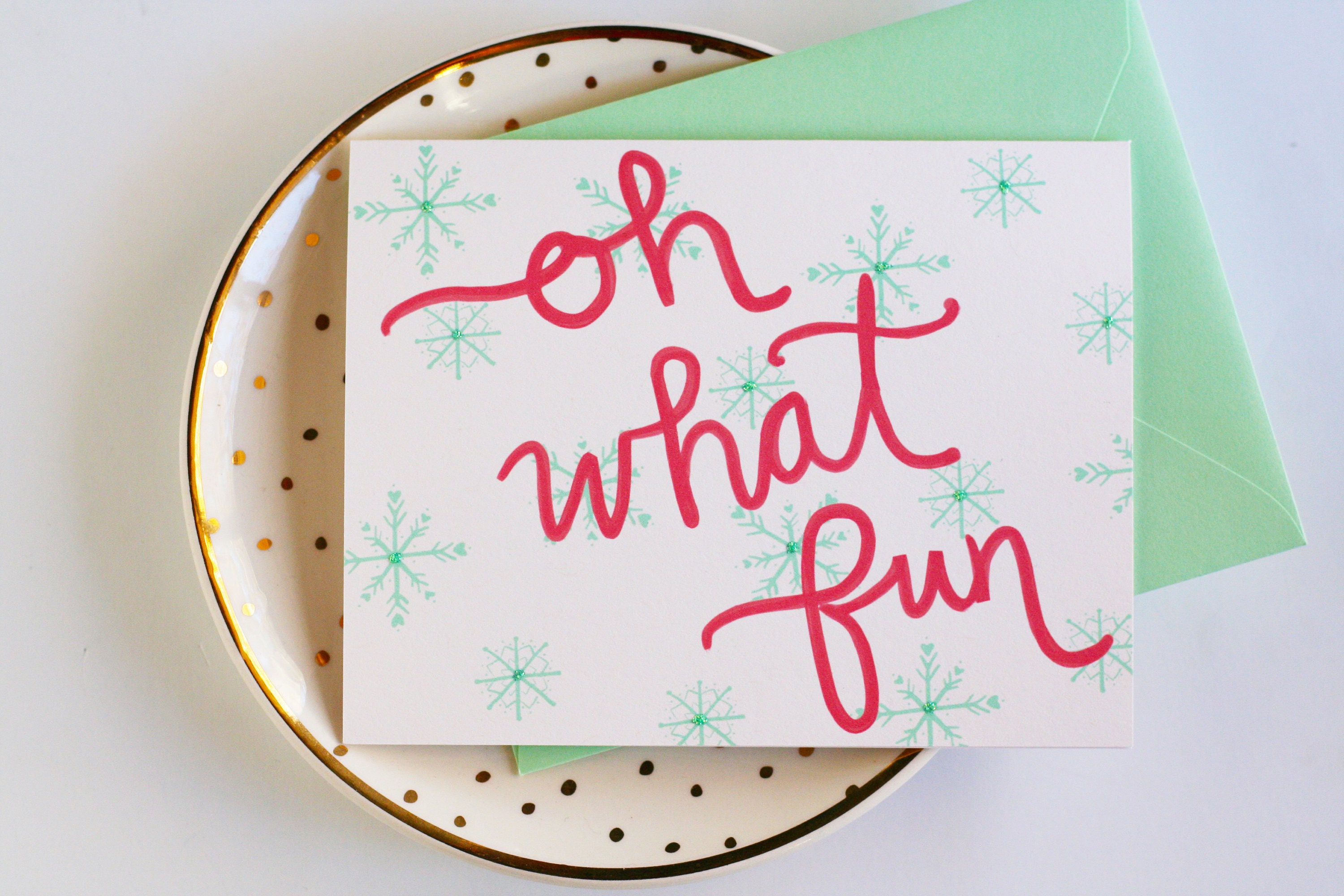 Snowflake “oh What Fun” Christmas Card | Holiday Greeting Card, Blank ...