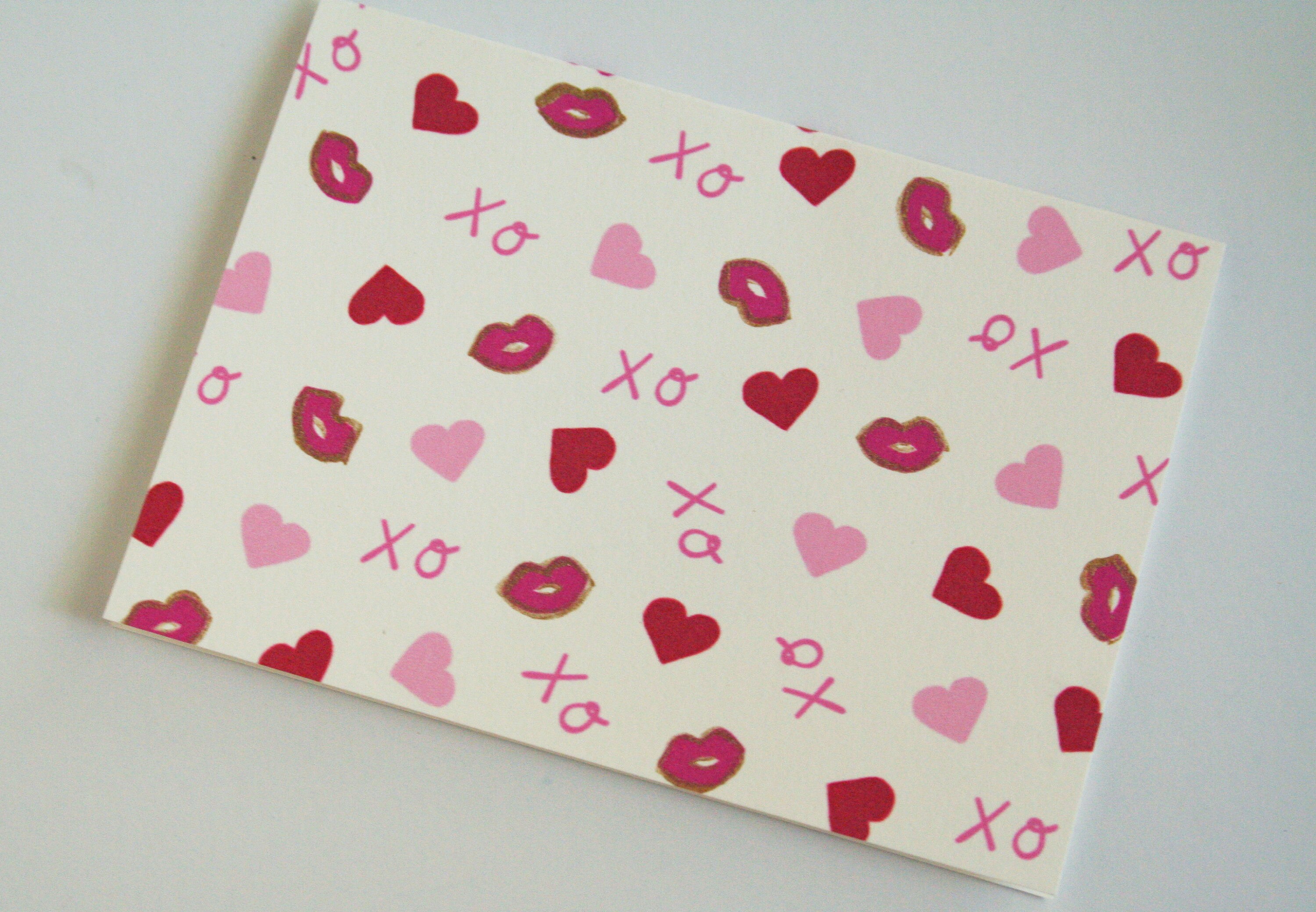 Mini Lips Hearts and XO Pattern Cards Mini Notecard | Etsy