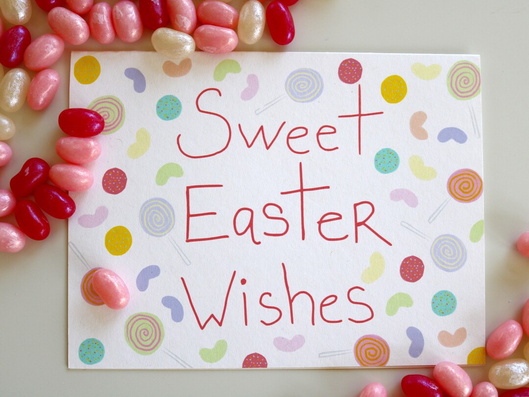 Sweet Easter Wishes Easter Greeting Card | Pastel Easter Candy ...