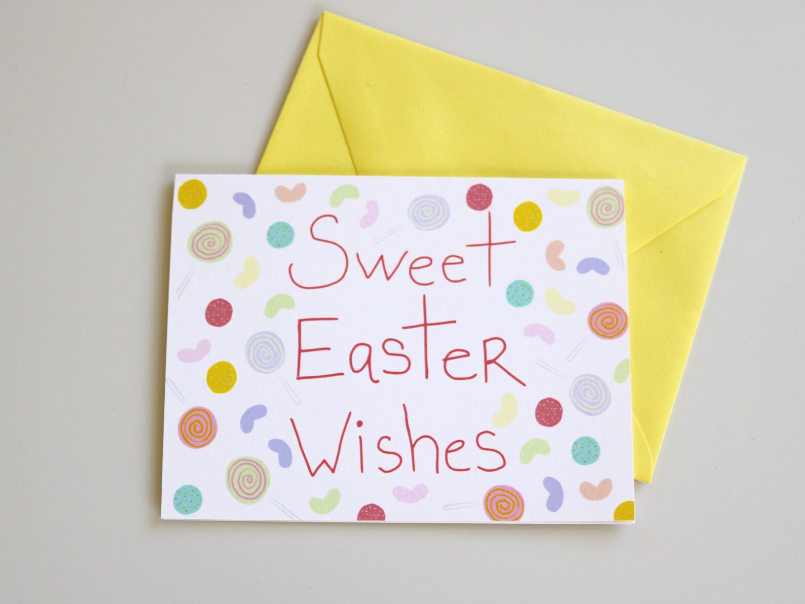 Sweet Easter Wishes Easter Greeting Card Pastel Easter - Etsy