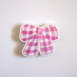Pink Gingham Bow Vinyl Sticker | Watercolor Coquette Inspired Clear ...