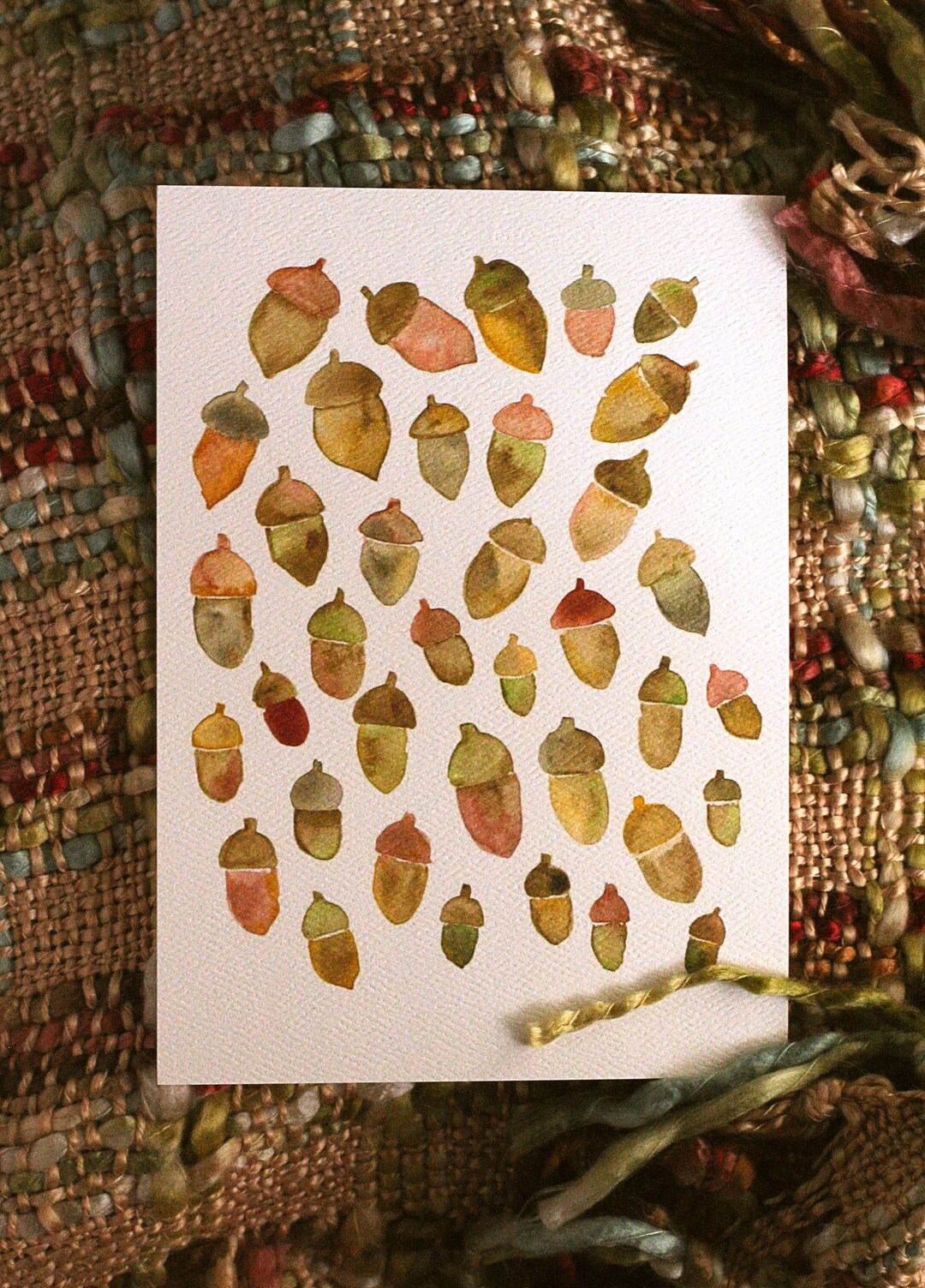 Watercolor Acorn Art Print | Rustic Botanical Farmhouse Wall Art for ...