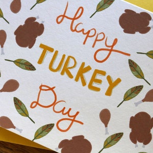 Happy Turkey Day Thanksgiving Card | Holiday Card, Stationery, Blank ...