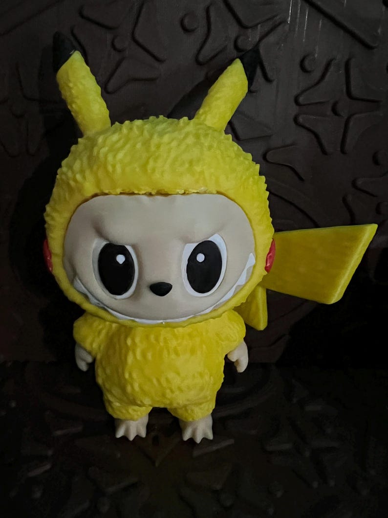 Labubu Pokémon Pikachu by 3D Print - Etsy