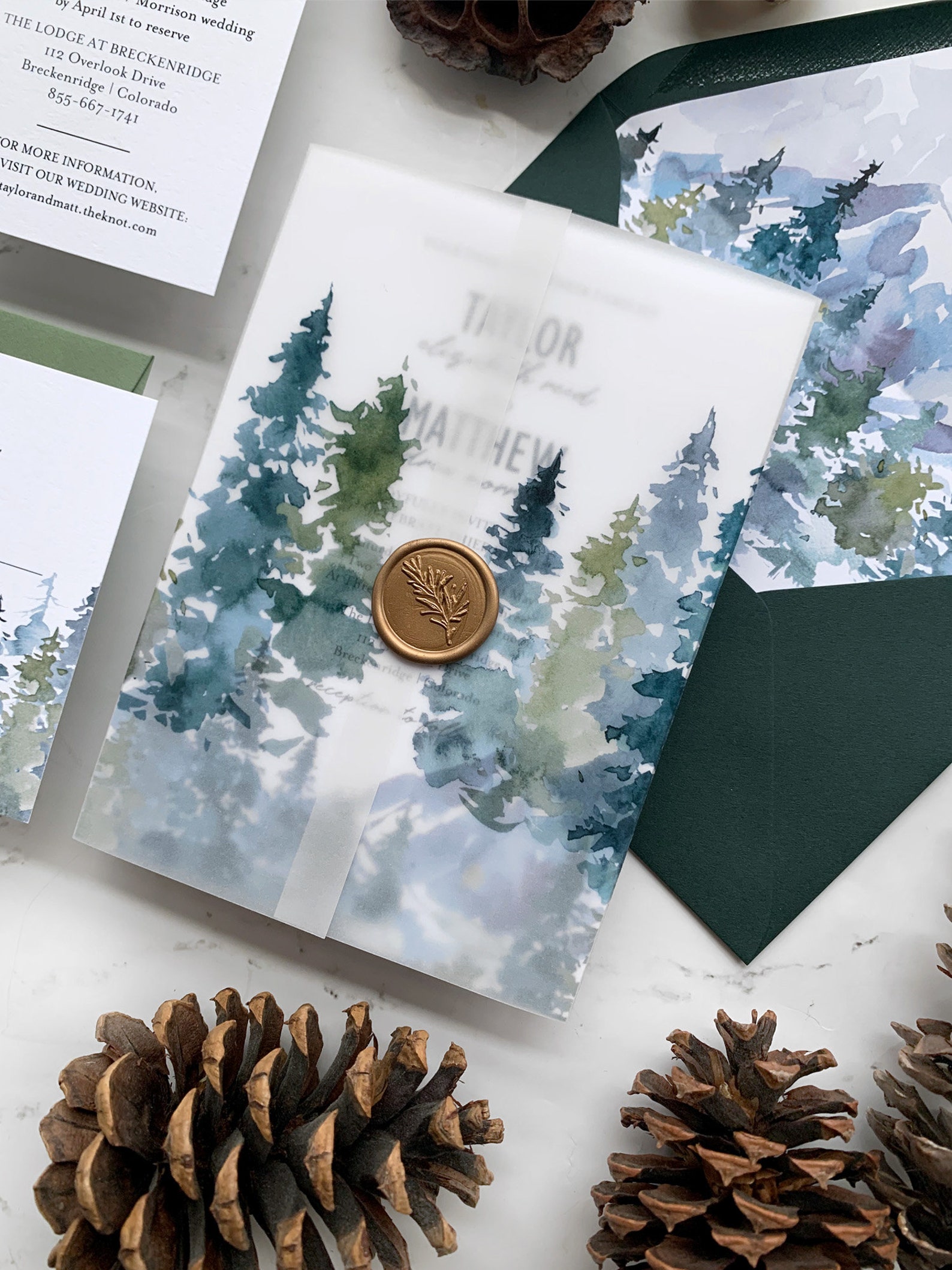 Mountain Wedding Invitation Suite, Forest Wedding Invitations With ...