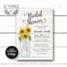 Rustic Sunflower Bridal Shower Invitation Farmhouse Floral Wedding ...