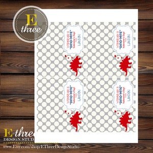 Printable Valentines - Boy's Dinosaur Valentine Treat Bag Toppers - Boy ...