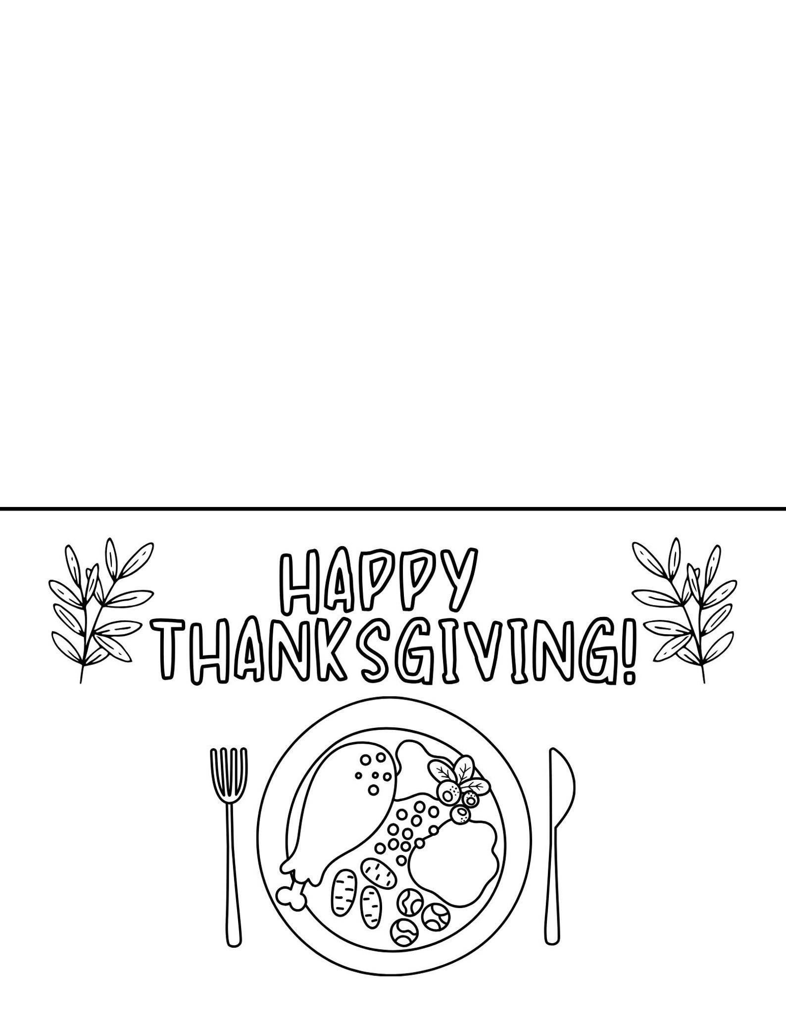 Thanksgiving Coloring Cards | 8 Printable Cards for Kids - Etsy