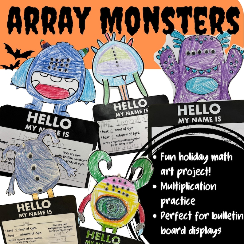 Monster Array Math Activity | Multiplication & Repeated Addition ...