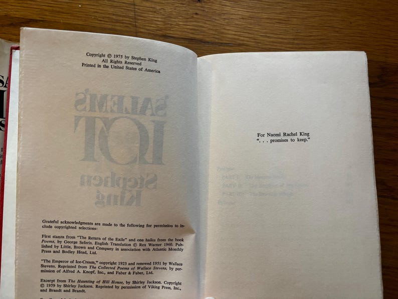 First Edition “salems Lot” by Stephen King - Etsy