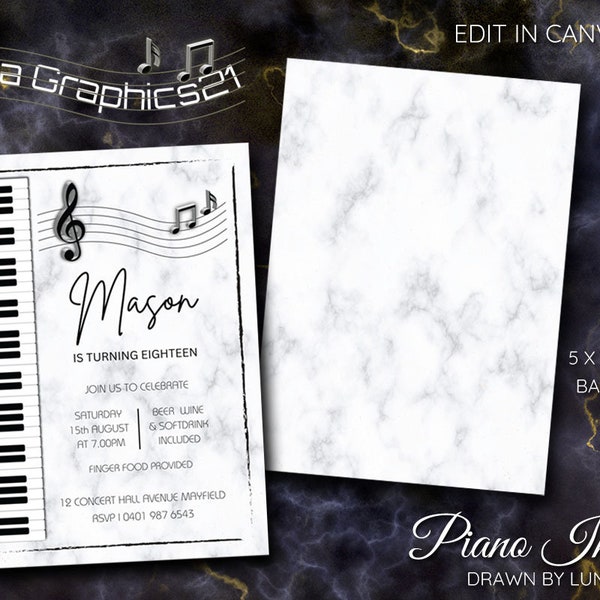 Piano Recital Invitation Template - Etsy