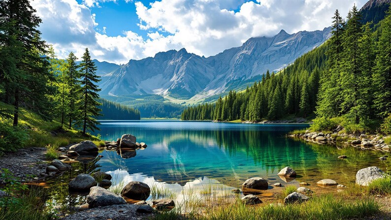 Lakeside Background - Etsy