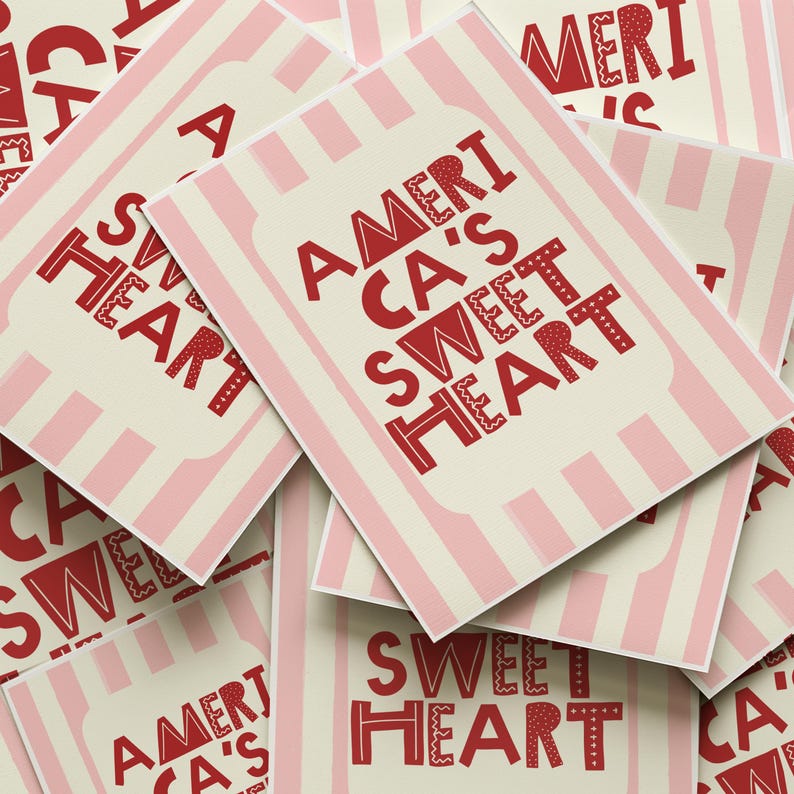 America’s Sweetheart Poster | Cute Pink Dorm Wall Art | Girly Retro ...