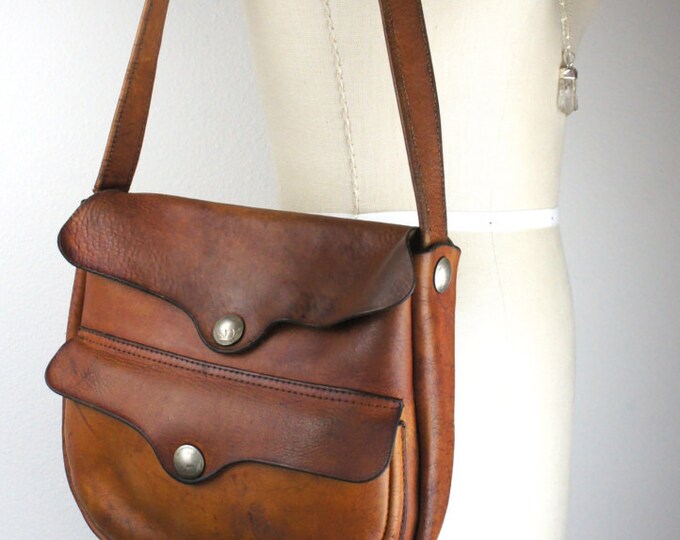 Vintage 1960s Handmade Leather Shoulder Purse With Buffalo Nickel Snaps ...