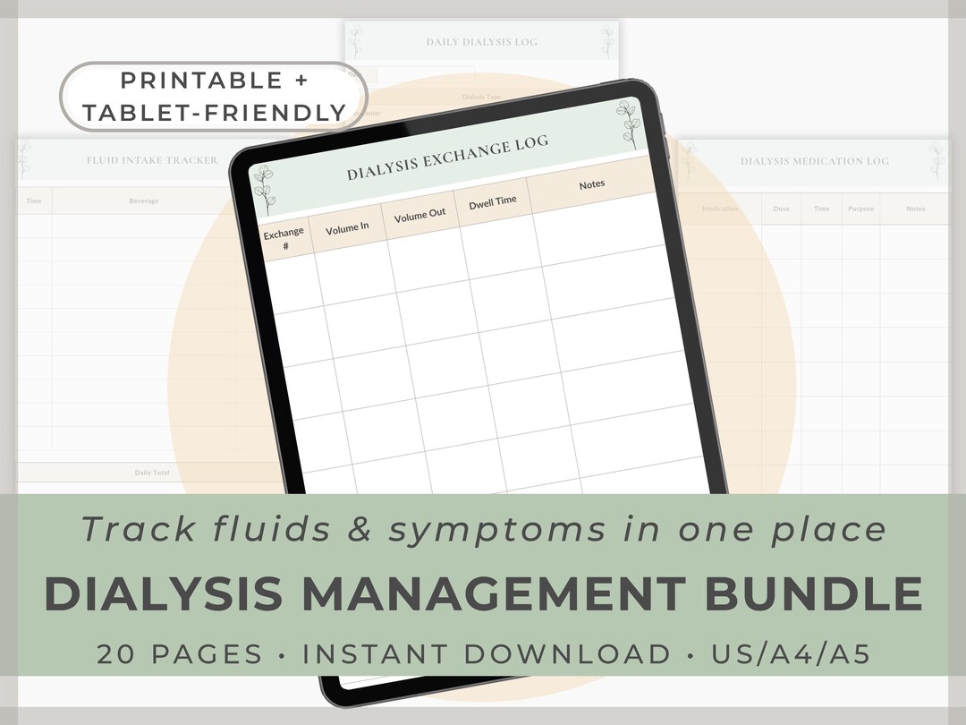Peritoneal Dialysis (PD) Care Management Bundle | Daily Dialysis Log ...