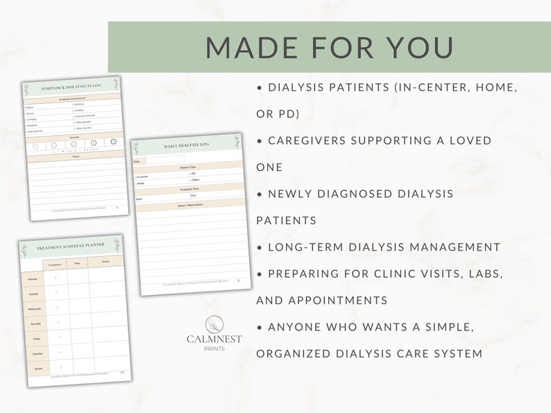 Dialysis Management Bundle | Daily Dialysis Log, Fluid & Medication ...