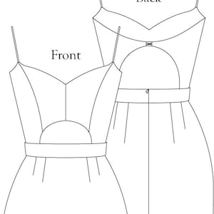 Sewing Pattern for Sweetheart Neckline Dress With Front and Back Cut ...