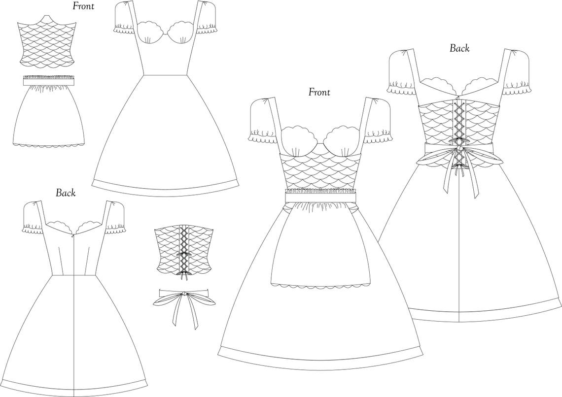 Pattern for Alice the Madness Returns: the Siren- Dress, Corset, and ...