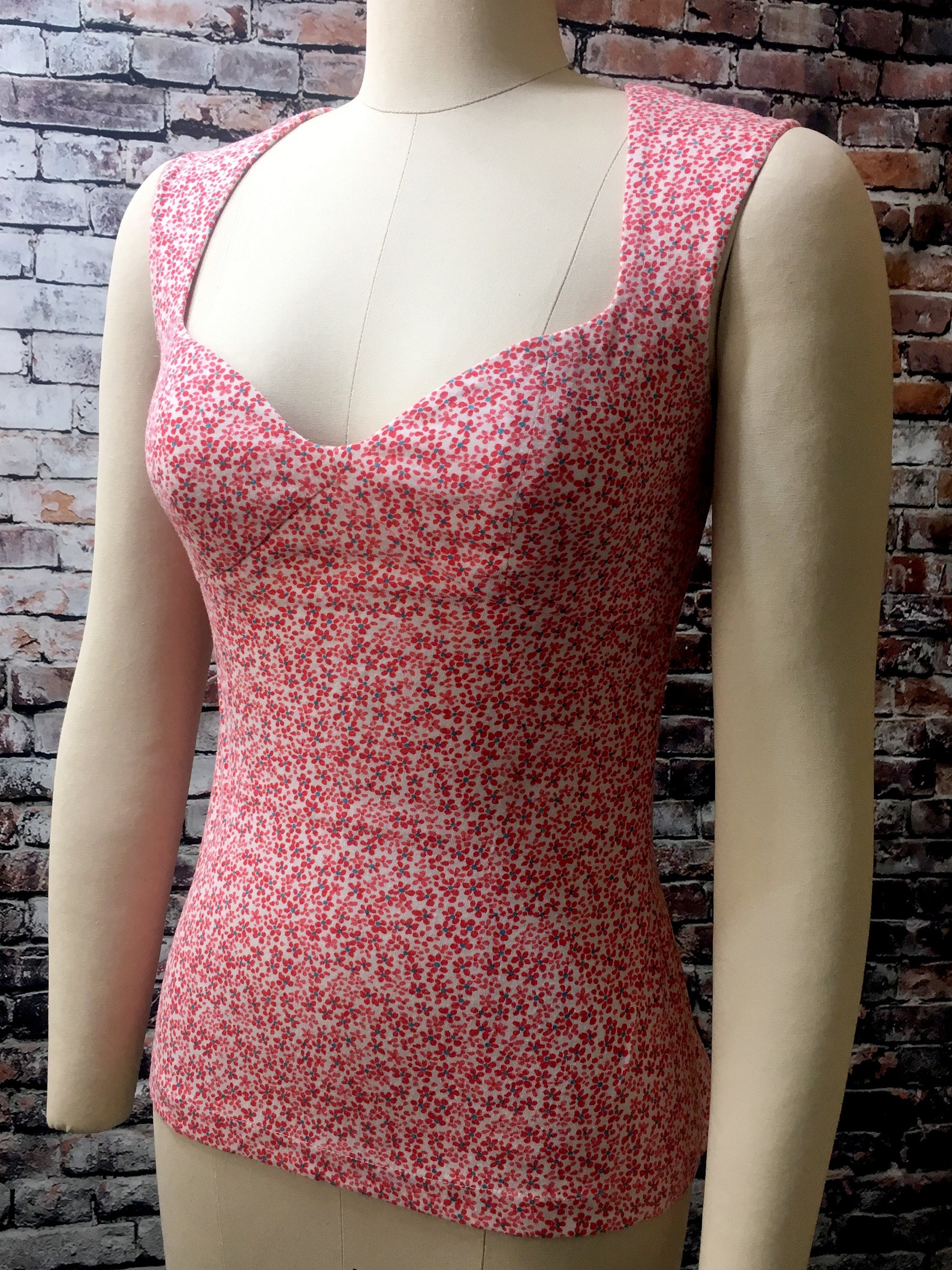 Sewing Pattern for Queen Anne Neckline Knit Tank Top: Available in ...