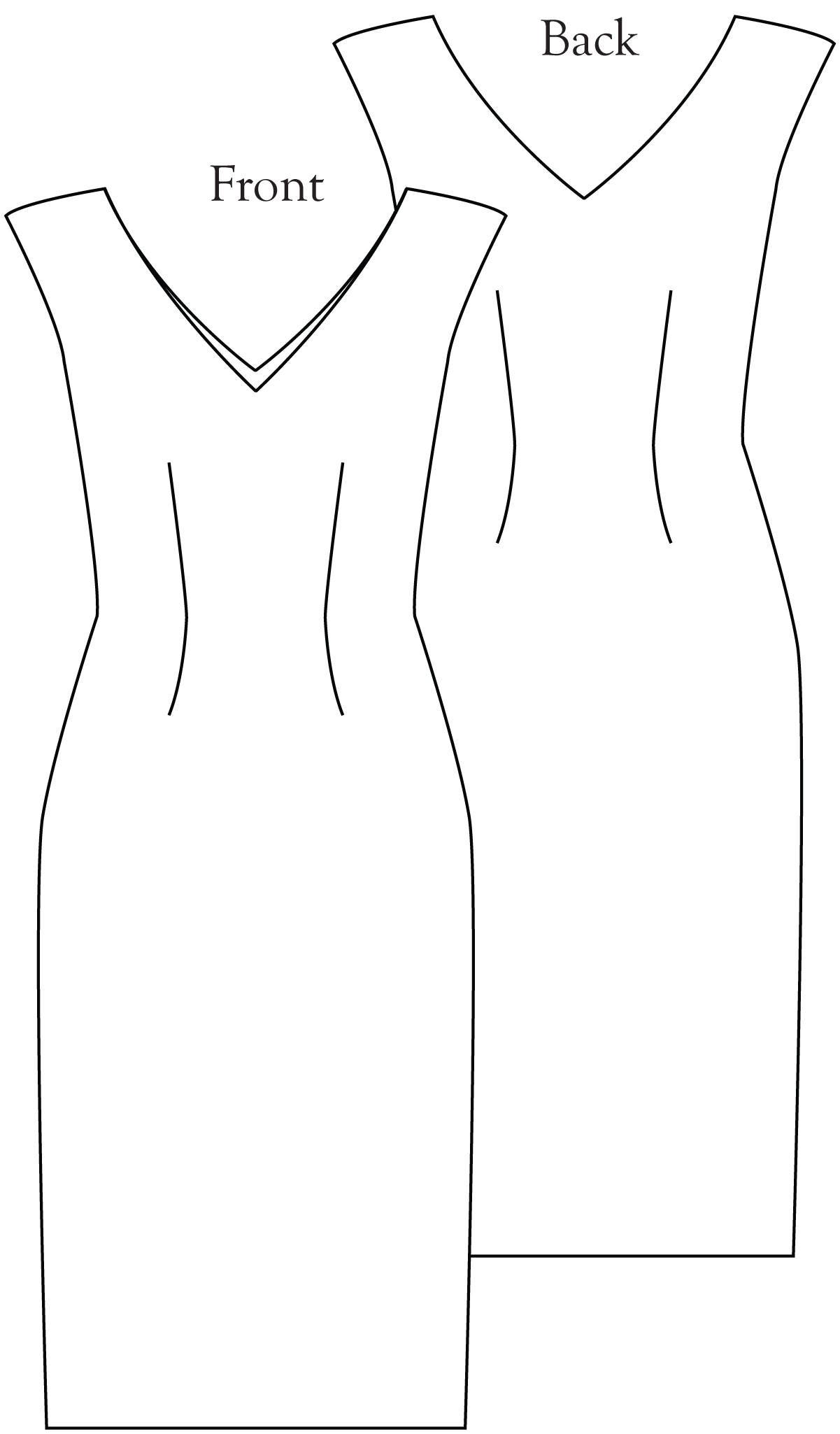 Sewing Pattern for Double V Neck Shirt Dress With Optional Crew Neck ...