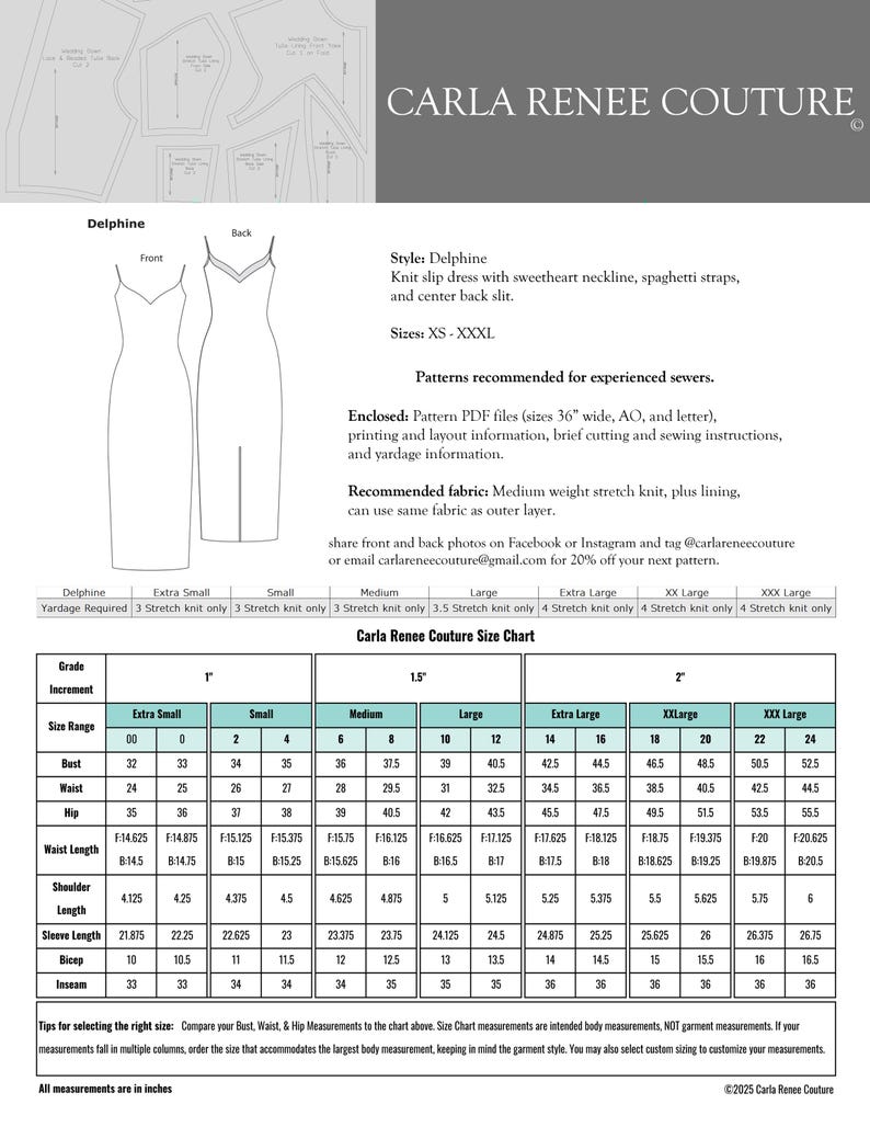Delphine Knit Slip Dress Digital Sewing Pattern - Etsy